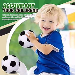 Chivao 12 Pieces Plush Stuffed Soccer for Boys Girls Plush Soccer Ball Stuffed Toy Soft Soccer Pillow Fluffy Soccer Party Decorations for Nursery Home Room Play Catch Birthday Sport Theme Party Gift