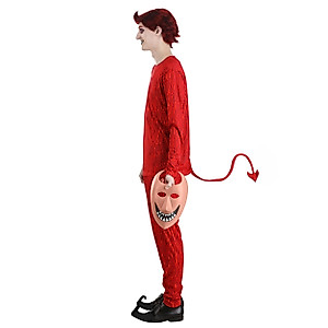 Adult Disney Lock Costume | Mens Nightmare Before Christmas Oogie Boogie's Gang Devilish Trick or Treater Full Outfit Large Red