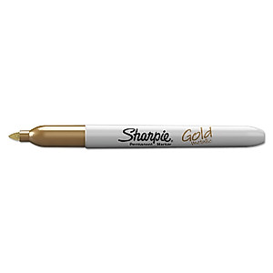 Sharpie Metallic Permanent Markers, Gold, 4/Pack