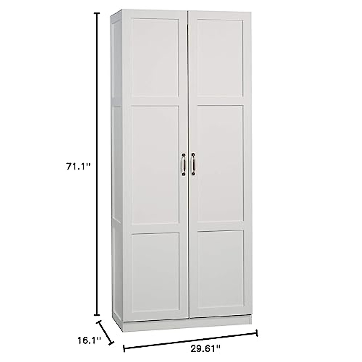 Sauder Select Storage Cabinet, L: 29.61" x W: 16.02" x H: 71.50", White Finish