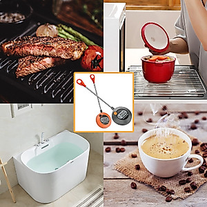 Smart Guesser Digital Meat Thermometer Kitchen Cooking-Instant Read Food Thermometer for Meat, Deep Frying, Baking,Grilling BBQ Round Shape -Orange