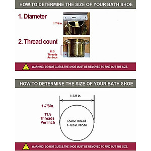 YEEREAD 1-7/8" Brass Bath Tub Drain Kit, Pop Up Tip Toe Touch Bathtub Shower Drain Shoe Stopper Replacement, Polished Chrome