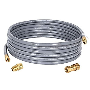 GGC 10 Feet 1/2 inch ID Natural Gas Hose with Quick Connect Fittings Assembly for Low Pressure Appliance -3/8 Female to 1/2 Male Adapter for Outdoor NG/Propane Appliance - CSA Certified