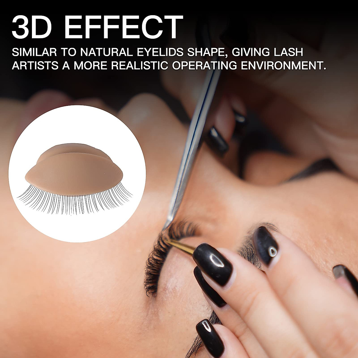 Pretty memory 3 Pairs Eyelids for Lash Practice Replacement Eyelids for Lash Mannequin Head Silicone Rubber Practice Eyelids for Eyelash Extensions Makeup Practice