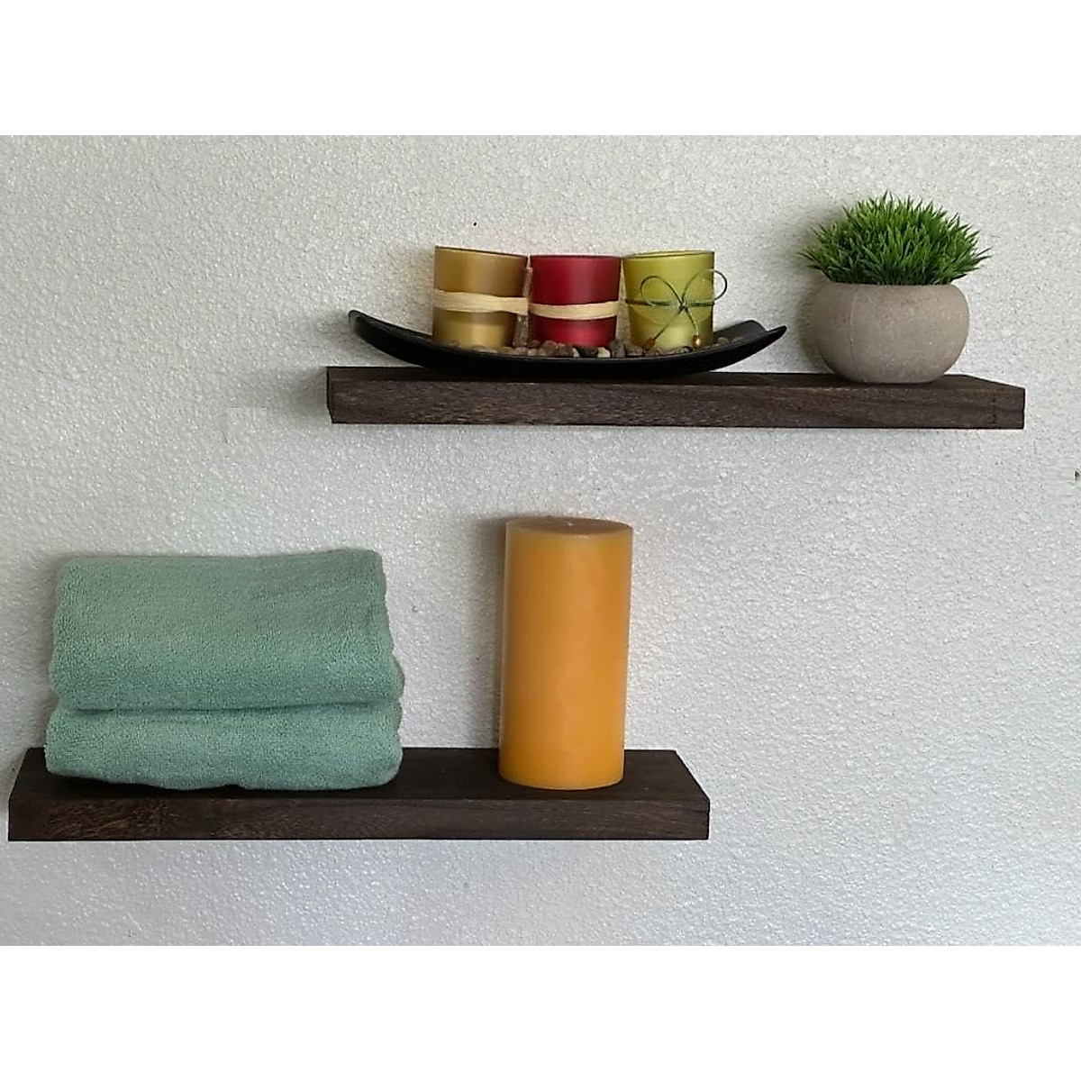 DAISY'S FINDINGS Floating Shelves for Wall | 1 Rustic Wood Shelf for Wall | Floating Shelves for Bathroom, Floating Wall Shelves for Living Room, Bedroom, Kitchen, Office