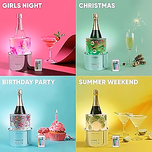 Berlinzo Ice Mold Wine Bottle Chiller - DIY Floral Ice Bucket Mold for Cooling Champagne & Other Beverage Bottles Up To 3.5 Inches Wide - Floral Orchid Decorations for Parties, Weddings & Celebrations