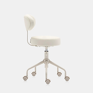 DR.LOMILOMI Swivel Rolling Hydraulic Height Adjustable Stool 503 for Clinic Nursing Spas Beauty Salons Dentists Home Office (Standard, with Backrest, Black)