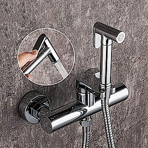MINJING Bidet Faucets Wall Mounted Shower Tap Bidet Toilet Sprayer Toilet with Handheld Toilet Washer Mixer Muslim Shower