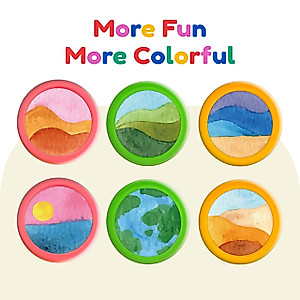 HOUSYLOVE Plastic Small Containers With Lids For Lunch Box, Colorful Painting Mini Containers With Lids, Tiny Containers With Lids, Dip Containers For Lunches, 6 Pack