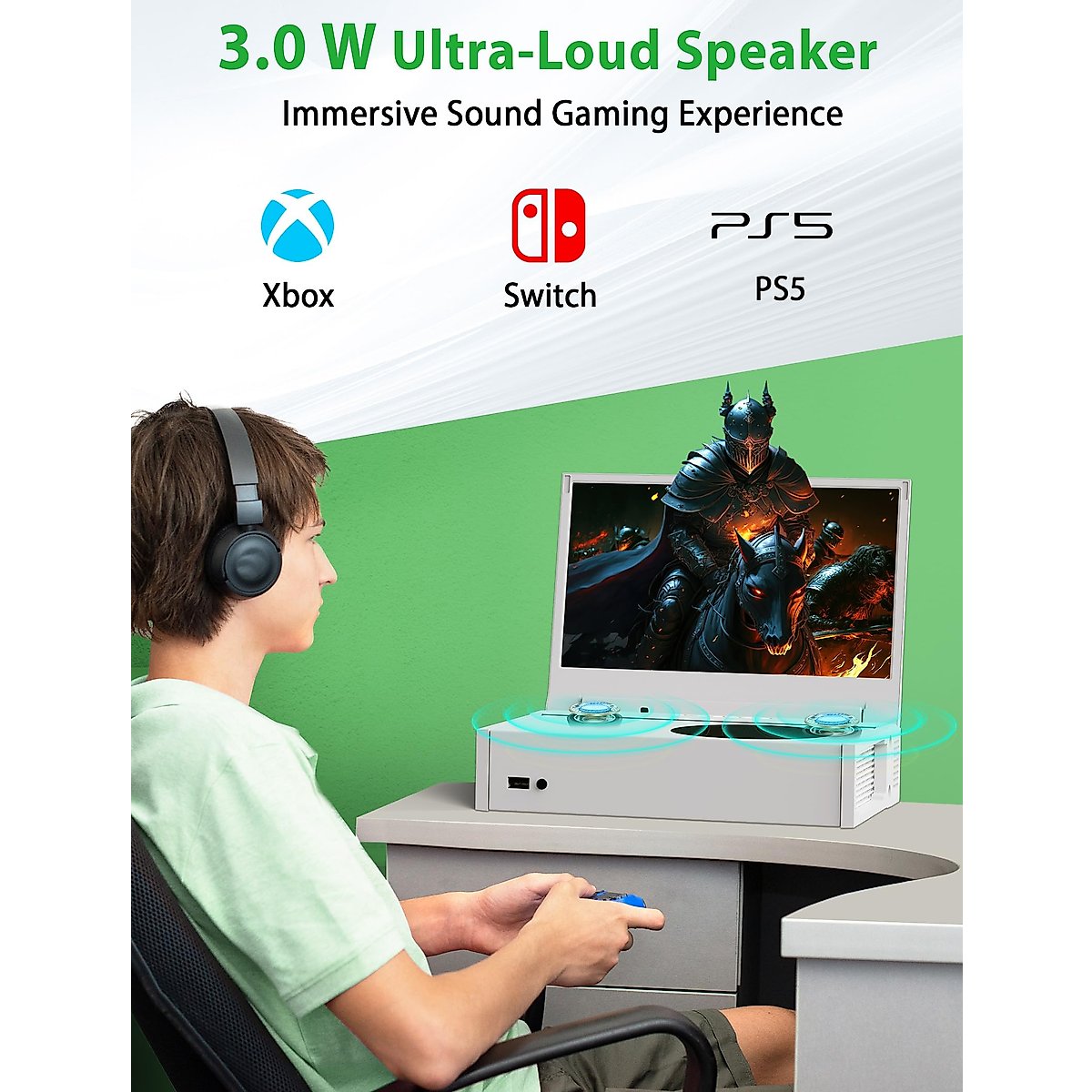 DEPGI 4K 14" Portable Gaming Monitor IPS Screen for Xbox Series S（not Included） with Remote Control, Portable Monitor with HDR10, AMD FreeSync, 2X HDMI for Indoor Outdoor Travel
