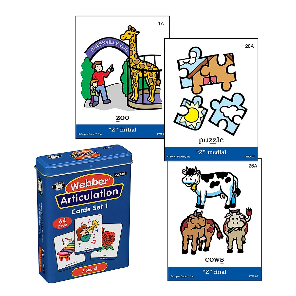 Super Duper Publications | Articulation Z Sound Fun Deck | Vocabulary and Language Development Flash Cards | Educational Learning Materials for Children