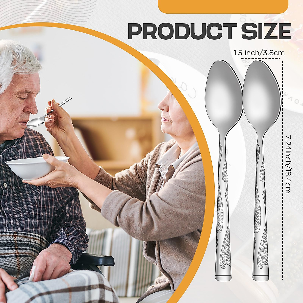 Lasnten 100 Pieces Dinner Spoons Set 7.24 Inches Silverware Spoons Bulk Metal Dinner Spoons Mirror Polished Tablespoon for Home Restaurant Kitchen Mirror Polished Dishwasher Safe