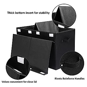 popoly Large Toy Box Chest with Lid, Collapsible Sturdy Toy Storage Organizer Boxes Bins Baskets