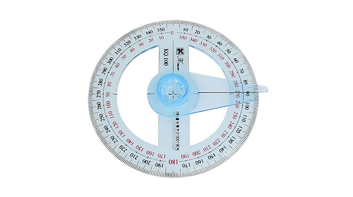 Longdex Swing Arm Protractor 4-Inch 360° Angle Tool for Students