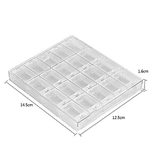Fishlor Bead Container, 20 Grids Transparent Acrylic Nail Art Decorations Storage Box Rhinestone Beads Container Case