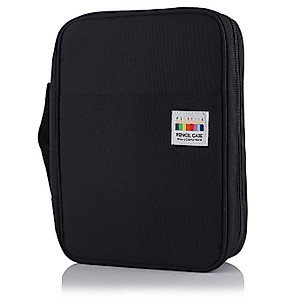 Shulaner Colored Pencil Case Slot Holds 220 Pencils or 144 Gel Pens with Zipper Closure Large Capacity Nylon Pen Organizer for Student or Artist (Flowers, 220)