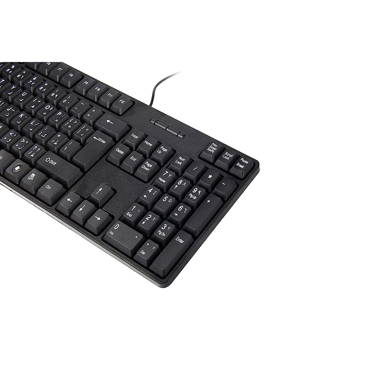 MCSaite Wired Arabic/English Computer Keyboard, Full-Size Keyboard, 104-keys, USB Plug-and-Play, Foldable Stands, Compatible with PC, Laptop