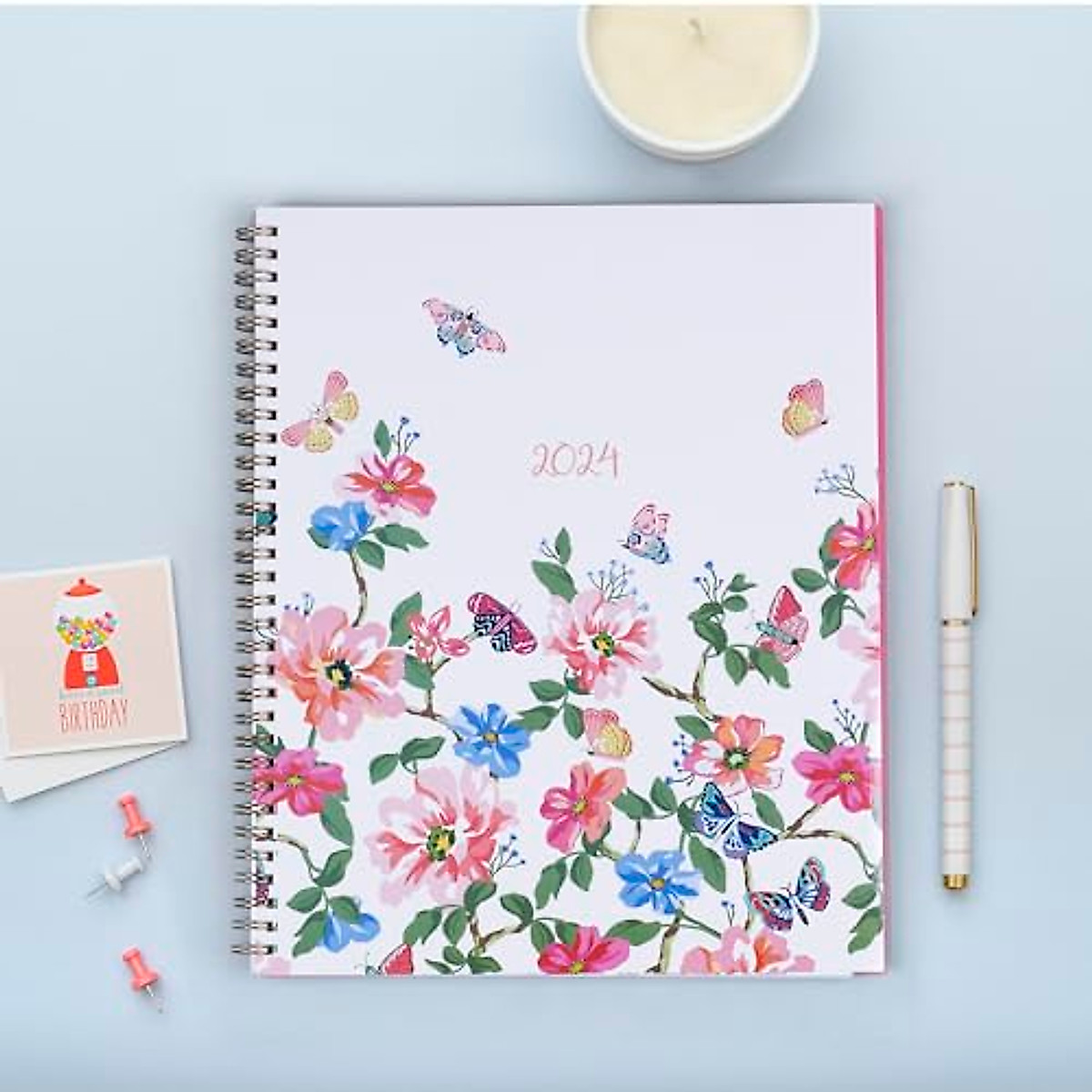 Blue Sky 2024 Weekly and Monthly Planner, January - December, 8.5" x 11", Frosted Cover, Wirebound, Fly By (140195-24)