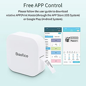 BISOFICE Q30 Label Maker Machine with Tape, Mini Label Maker with 5 Rolls Label Tape, Portable Wireless Connection Bluetooth Label Printer Labeler, Compatible with iOS Android