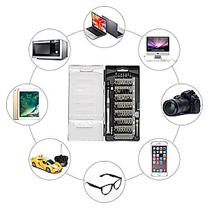 Small Precision Screwdriver Set,bkack 60 in 1 with 57 Bits Screwdriver Kit, Mini Magnetic Driver Electronics Repair Tool Kit for iPhone, Tablet, Macbook, Xbox, Cellphone, PC, Game Console, Black