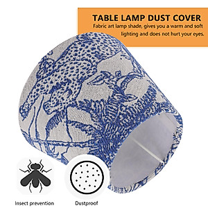 Beaupretty Lamp Shades Clip on Lamp Shade Small Lamp Shade Embroidery Fabric Lamp Cover Tabletop Drum Lampshade for Floor Table Lamp Blue Floor Lamp Shade Replacement Small Lamp Shades