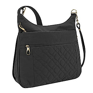 Travelon Anti-theft Signature Quilted Expansion Cross Body Bag, Black