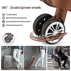 LARVENDER Luggage Sets 4 Piece, Expandable(Only 24"&28") ABS Suitcase with 360° Spinner Wheels, Durable Luggage Sets Clearance Carry On Luggage Suitcase Set For Women Men, Grey