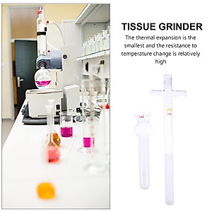 Baluue Glass Tissue Cell Tissue Homogenizer with Lab Pestle Lab Glass Tube Lab Utensils 20ml