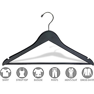 The Great American Hanger Company Black Wooden Suit Clothing Hangers