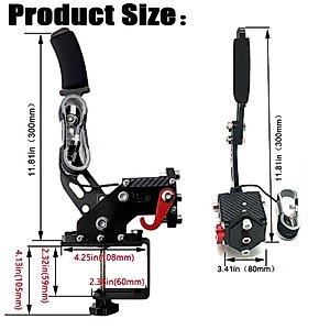 Obokidly Upgrade 2-IN-1 USB Handbrake Support G27/G29/G920 Compatible With PS4/PS5 + PC For Simracing Game Sim Rig With Clamp (Support G29 With Clamp, Black)