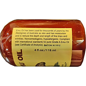 Naturals New Zealand Emu Oil Pure Premium Golden 4 Ounces