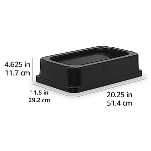 AmazonCommercial 23 Gallon Double Flip Lid for Slim Trash Can, Black, 1-Pack