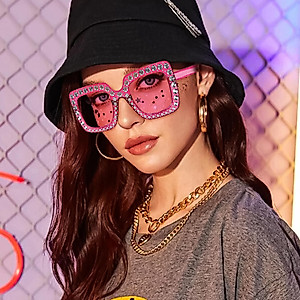 Matcheck 8 Pack Mixed Hotpink Clear Color Sunglasses Classic Retro Party Favors Eyewear Costume Accessories Bulk Glasses for Women