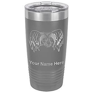 LaserGram 20oz Vacuum Insulated Tumbler Mug, Chinese Crested Dog, Personalized Engraving Included (Gray)