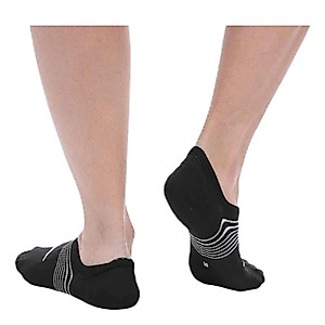 Nike Women's Everyday Plus Lightweight Training Footies (3 Pair), No Show Socks for Women with Anti-Slip Gripping, Black/White, M