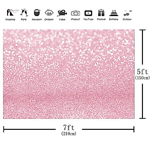 Aperturee 7x5ft Pink Bokeh Backdrop Abstract Glitter Abstract Sparkle Spot Photography Background Baby Shower Birthday Newborn Wedding Portrait Photo Studio Booth Props Party Decoration Banner
