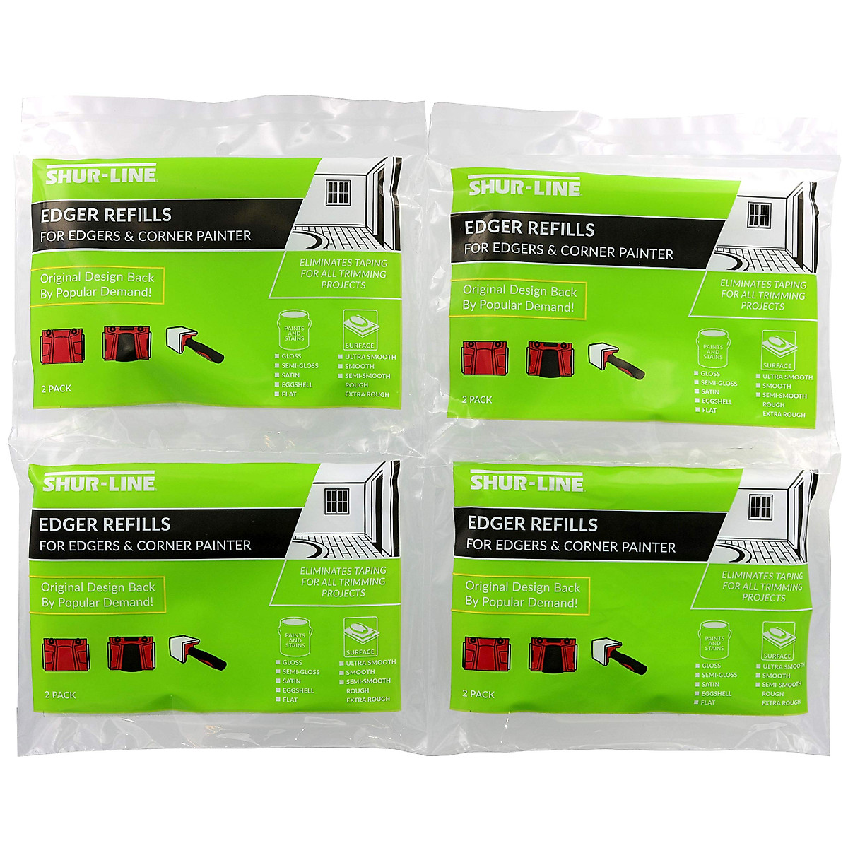 Shur-Line 2001046 Replacement Pad Bundle for Corner Painter and Edger 3.75 x 4.75 Inches (8 Pads Included)