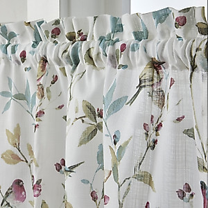SKL Home by Saturday Knight Ltd. Aviary Curtain Tier Pair, 54 Inches x 36 Inches, Pastels