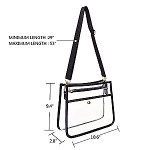 Clear Bag Stadium Approved Crossbody Hobo Bag For Women Girls With Zipper Closure(CP005)