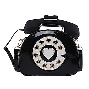 Ynport Women Phone Shaped Purse Rotary Pink Telephone Shoulder Handbag Retro Crossbody Bags for Girls