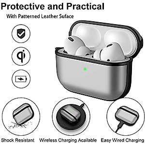 Printing Pattern Leather Cover Case with Carabiner Compatible with AirPods Pro (2019) / Ladybug and Blossom