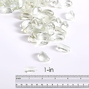 Empava 10 lbs. 1.0-in Cashew Reflective Tempered Glass for Gas Fire Pit, Crystal Ice