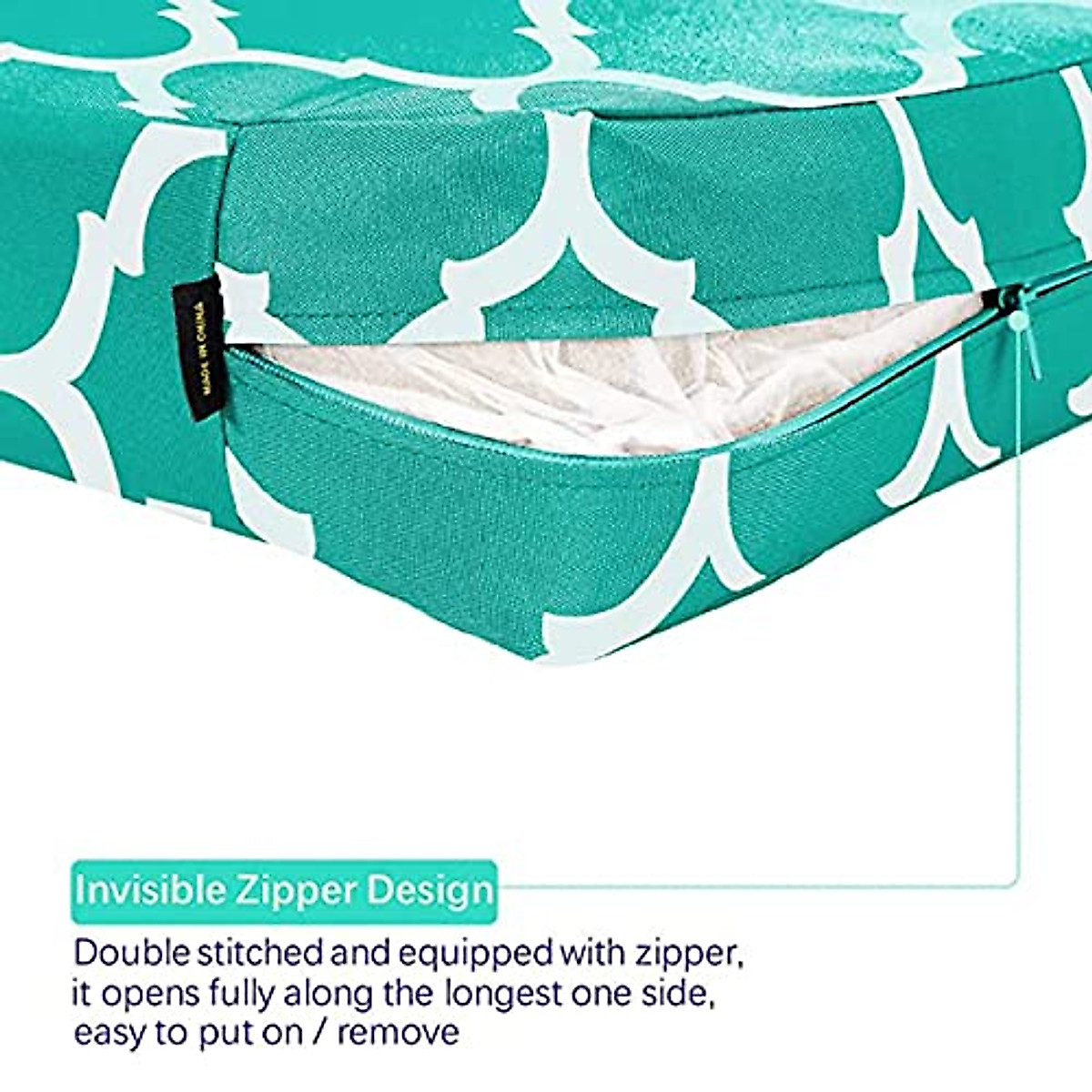 idee-home Patio Cushion Covers Replacement, Outdoor Cushion Covers Slipcovers for Patio Furniture, Couch Seat Cushions Cover with Zipper, Sunbrella Waterproof Slip Covers Outside (Set of 6, 22x24 in)