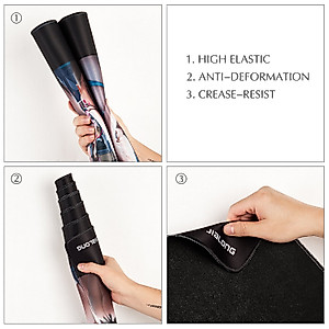 JIALONG Extended Gaming Mouse Pad Large Size 900x400mm Office Desk Pad Mat with Stitched Edges for PC Laptop Computer (9040 Grils)