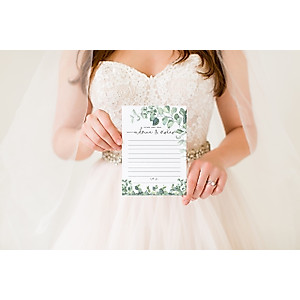 Your Main Event Prints Eucalyptus Advice and Wishes Cards for Bridal Showers, Weddings, and the Bride and Groom - Pack of 50 5"x7" Cards