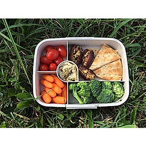 Eco-Life Home Design Bento Box - Eco Friendly, Leakproof Bento Lunch Box. Five Compartment, Wheat Fiber Bento Box for Kids and Adults. Microwave and Freezer Friendly Edo Box