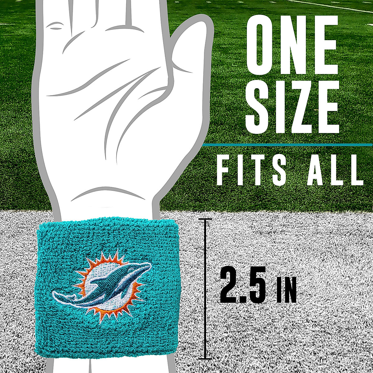 Franklin Sports NFL Embroidered Wristbands, Team Specific, OSFM