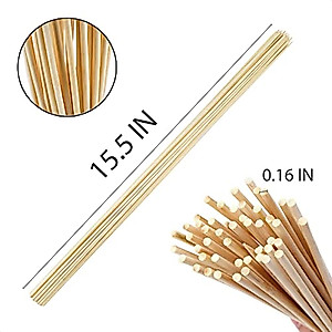 Grill Skewers for Fruit Kabobs - 100Pcs 16 Inches Disposable Marshmallow Roasting Sticks Bamboo Wooden Sticks for Food - Meat Sticks Wooden Wedding Favors Sandwich Meat BBQ Skewers for Appetizers