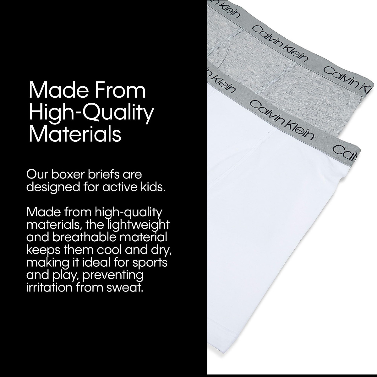 Calvin Klein Boys' Underwear 4 Pack Boxer Brief Value Pack, Black White Basics, Large