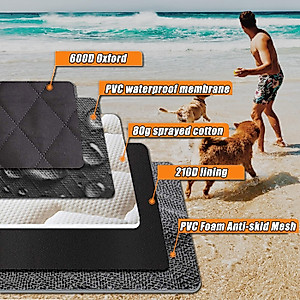 QUYDDC Dog Car Seat Cover 100% Waterproof, Dog Seat Cover with Side Flaps from Scratching, Keeping Car Pristine Clean, Non-Slip Pet Seat Covers, for Car,Trucks Suvs Machine Washable 59" W x 65" L